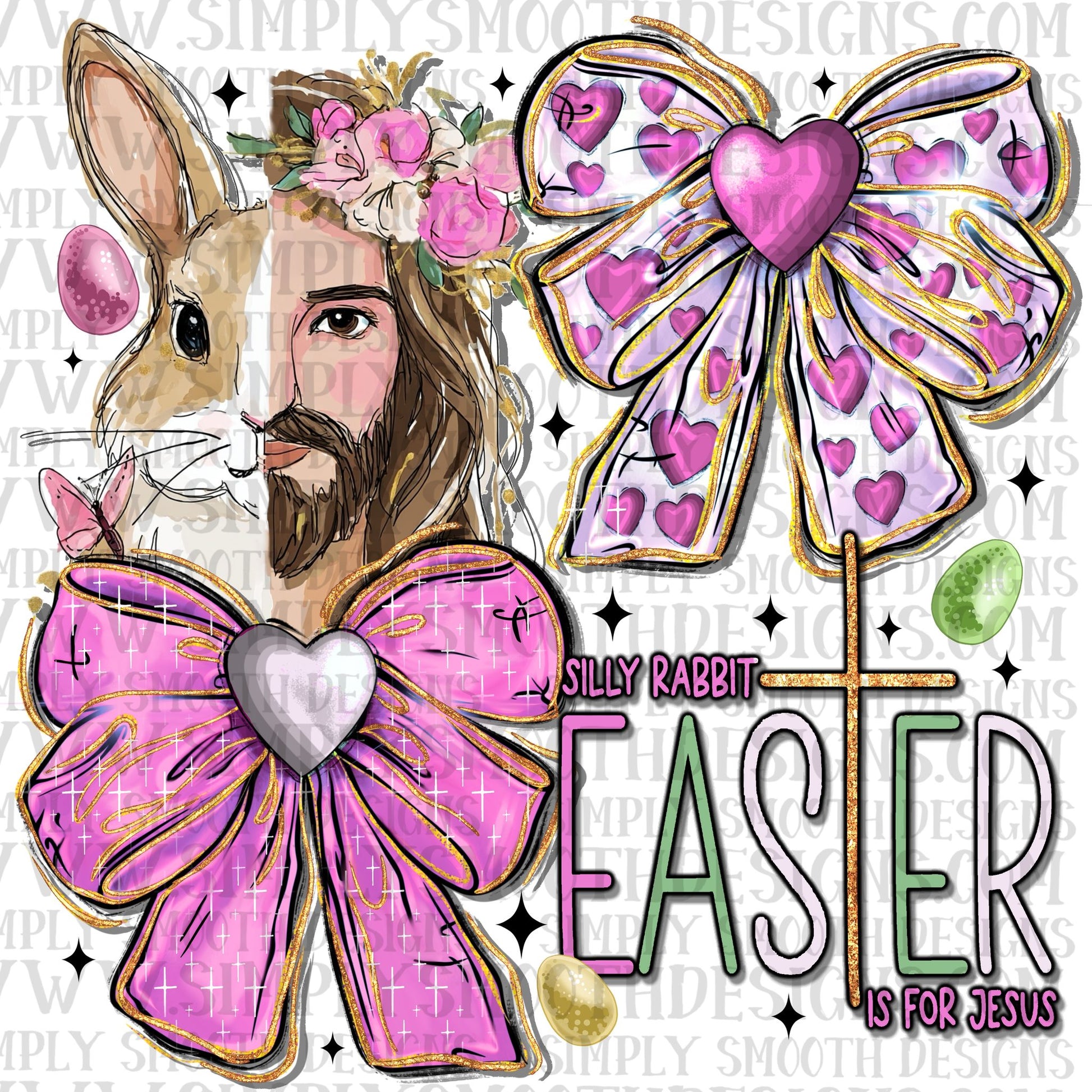 Silly Rabbit Easter Is For Jesus Bow – Simply Smooth Designs